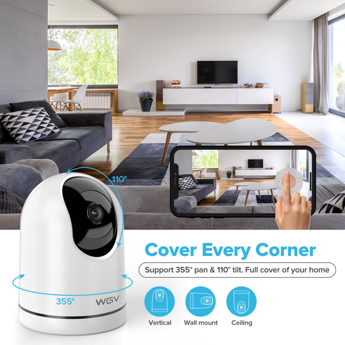 WGV Security Camera -2K Cameras for Home Security with Smart Motion ...
